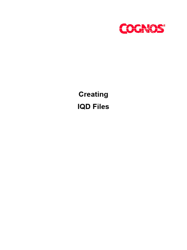 Cognos 8 Creating IQD Files | PDF | Databases | Relational Model