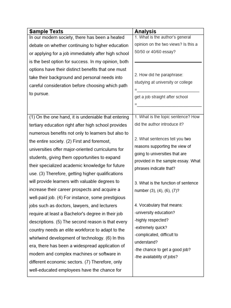 Text Analysis | PDF | University | Employment