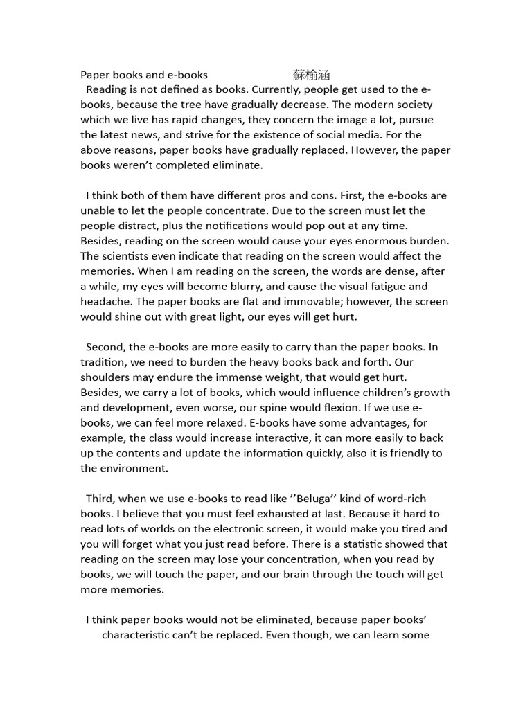 Paper Books vs. E-Books | PDF
