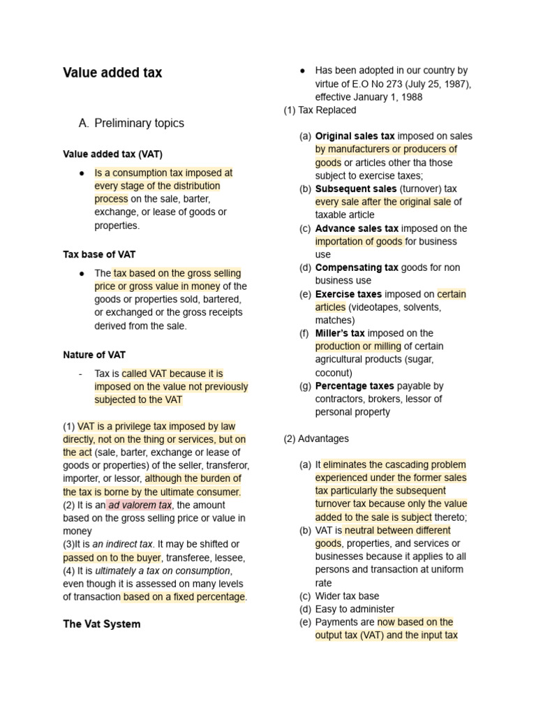 Value Added Tax | PDF | Value Added Tax | Taxes