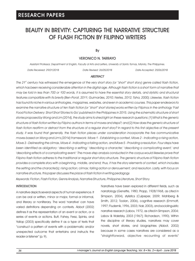 Narrative Structure of Flash Fiction | PDF | Narrative | Short Stories