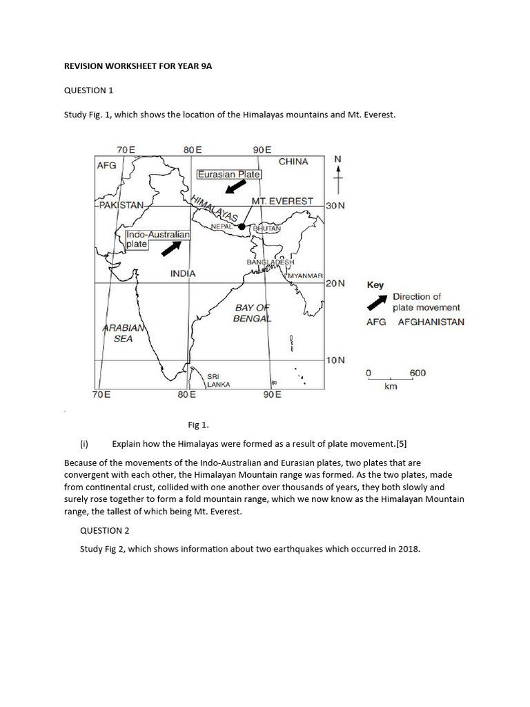 Revision Worksheet For Year 9a - 2 April | PDF | Deforestation ...