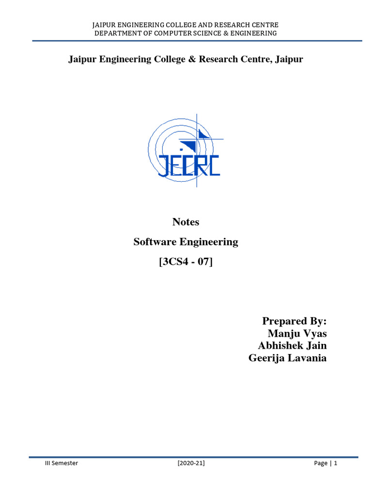 Software Engineering Unit Pdf Software Development Process