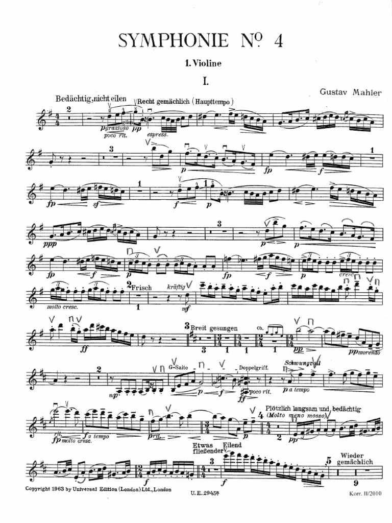 01 Mahler 4 - Violin 1 | PDF