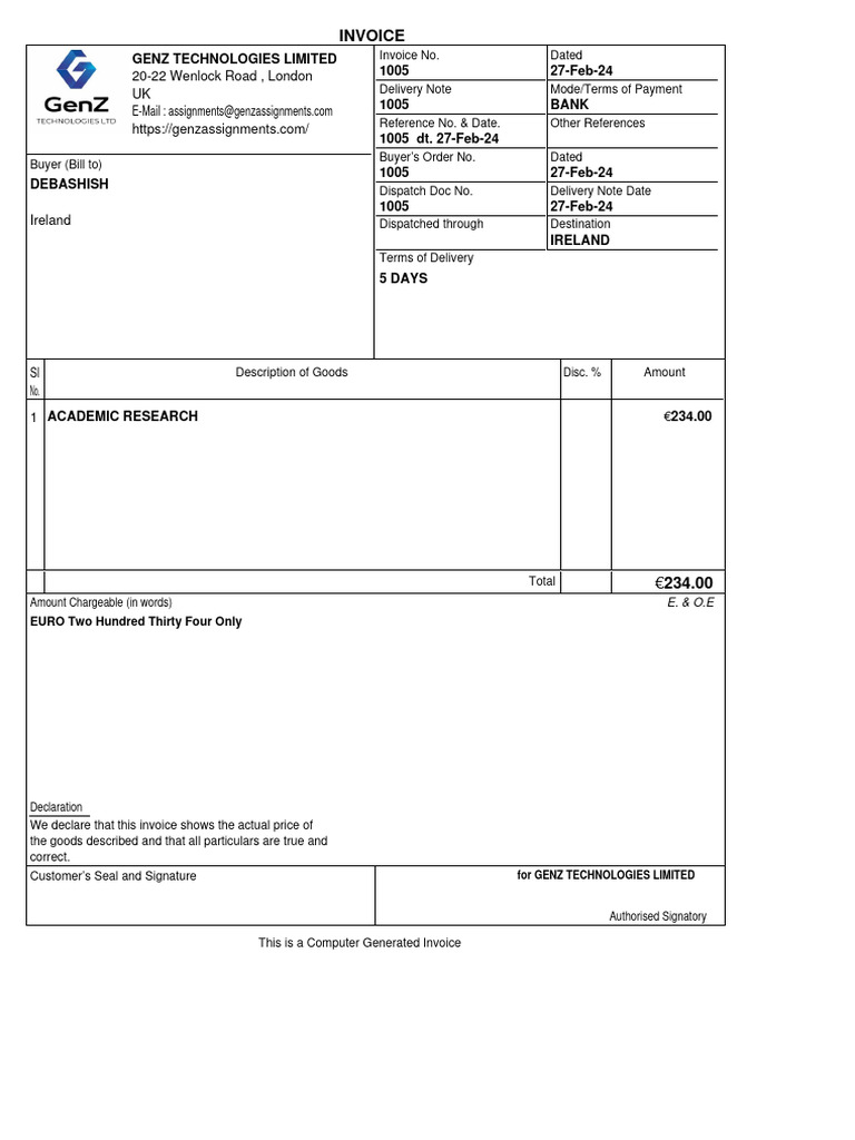 Sales 1005 | PDF | Invoice