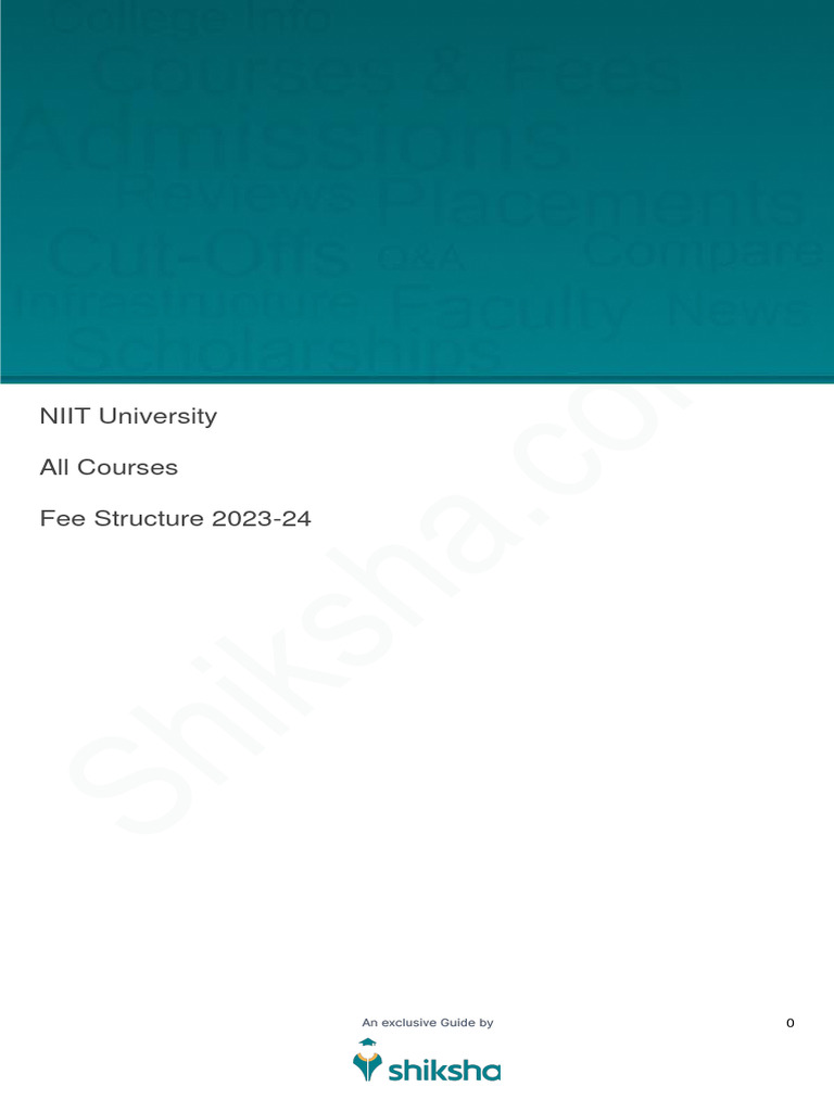 NIIT University | PDF