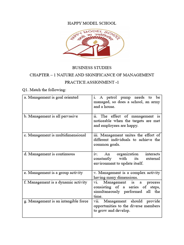 HMS B.S.T Ch-1 Practice Worksheet | PDF | Economies | Business
