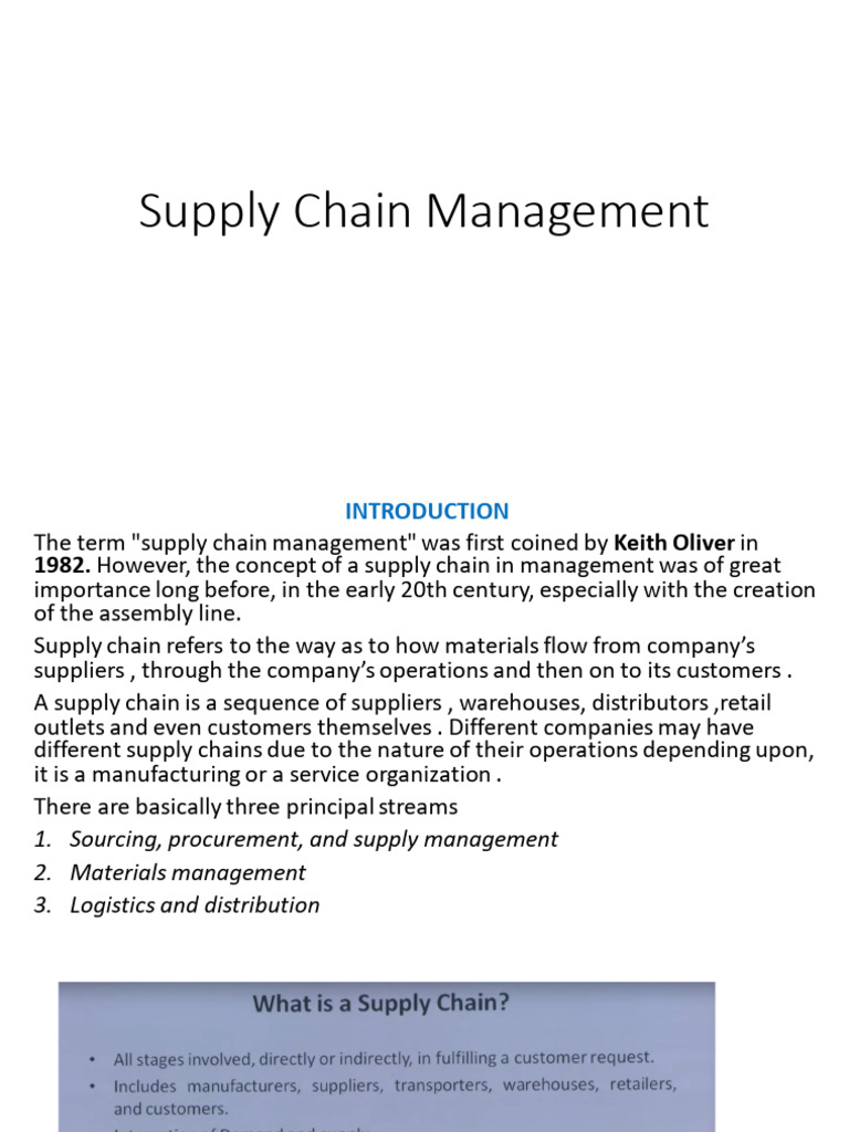 Supply Chain Management- Unit 1 complete | PDF | Supply Chain ...