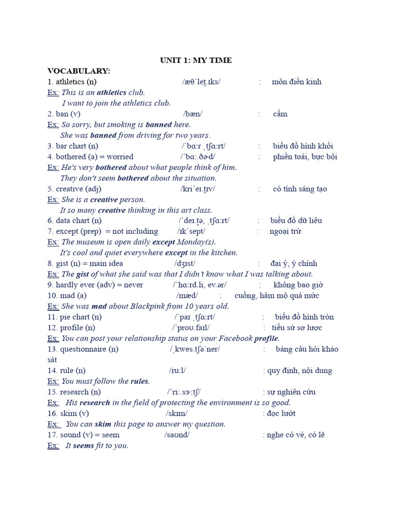 Vocabulary Unit 1 | PDF | Language Arts & Discipline