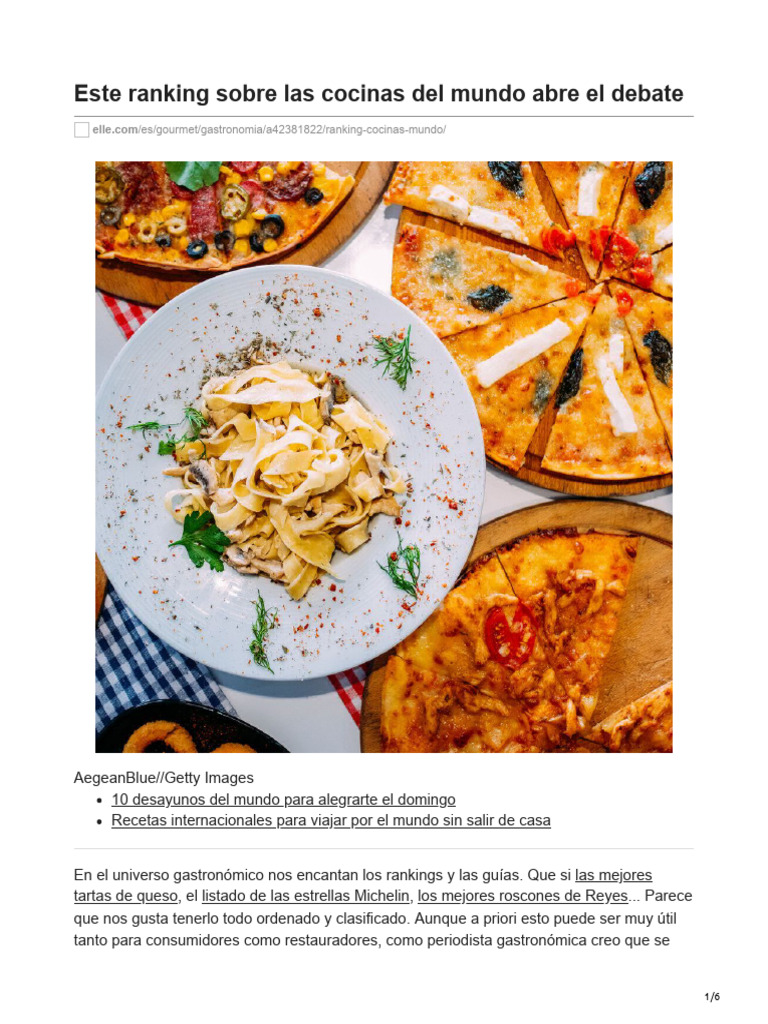 elle.com-Este ranking sobre las cocinas del mundo abre el debate | PDF ...