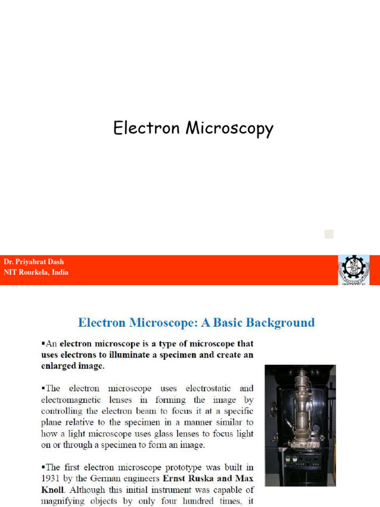 Electron Microscopy Basics | PDF | Energy Dispersive X Ray Spectroscopy ...