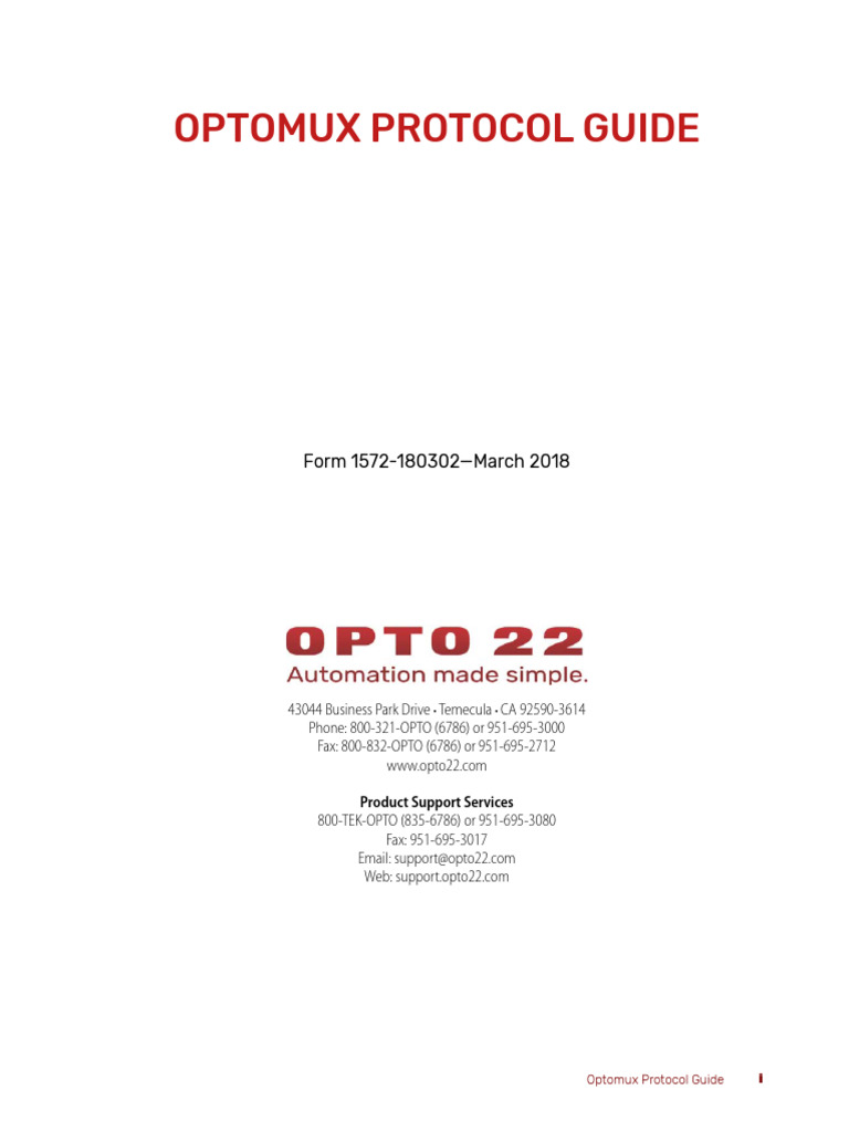 1572 Optomux Protocol Guide | PDF | Computer Architecture | Computer Science