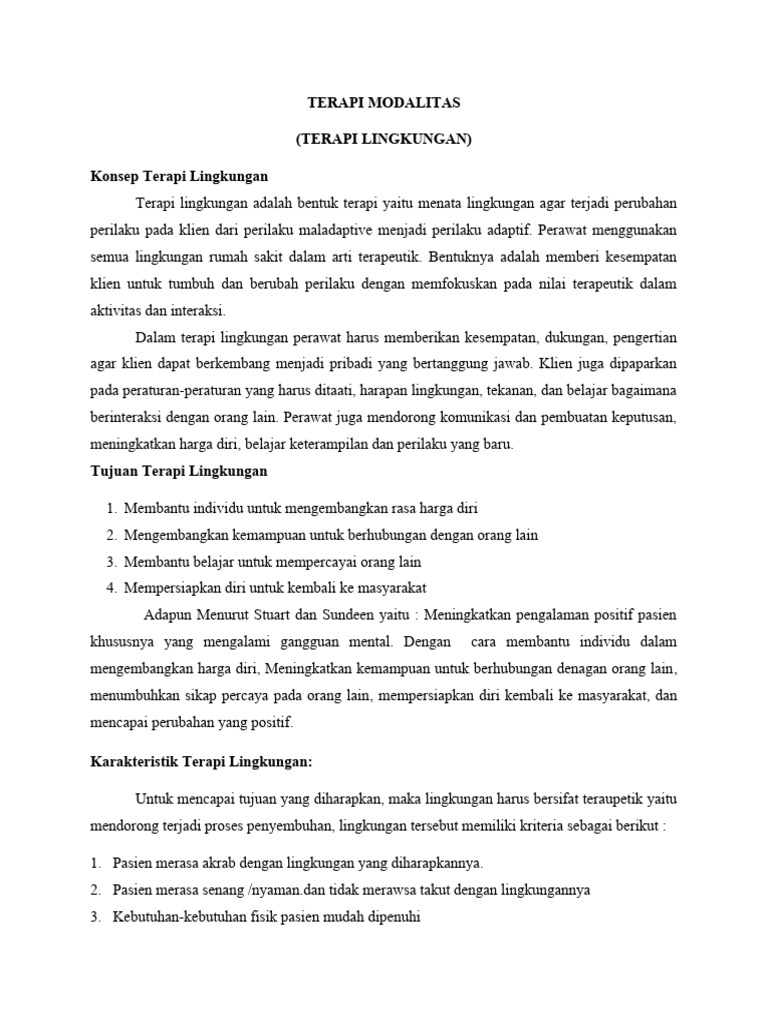 10.rangkuman Terapi Lingkungan Tari | PDF