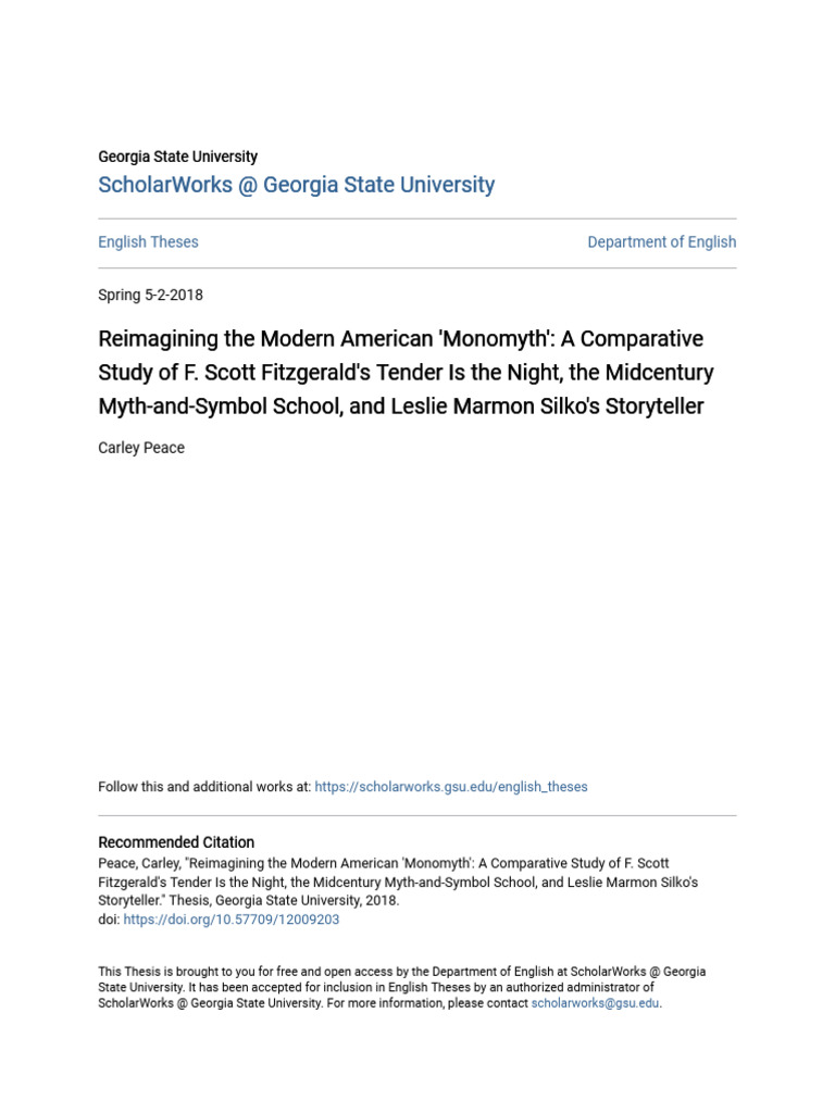 Reimagining The Modern American Monomyth - A Comparative Study o | PDF ...