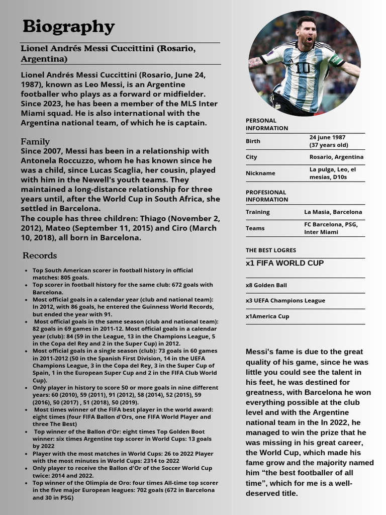 Biografia Messi 2 | PDF | Lionel Messi | Association Football