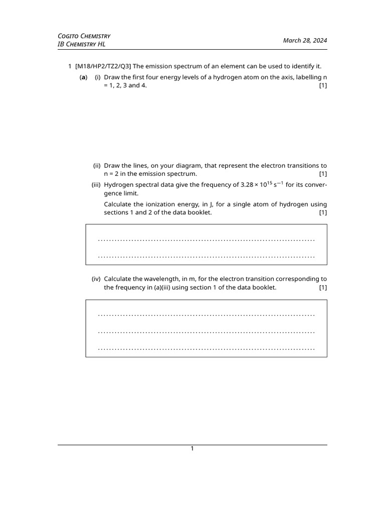 IB Chemistry HL: Emission Spectra & Trends | PDF | Chemical Compounds ...