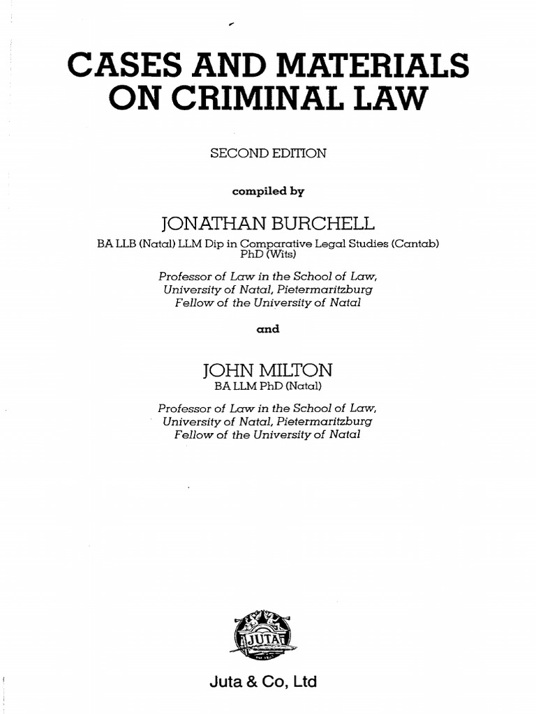 Cases and Materials On Criminal Law Seco | PDF | Crimes | Crime & Violence