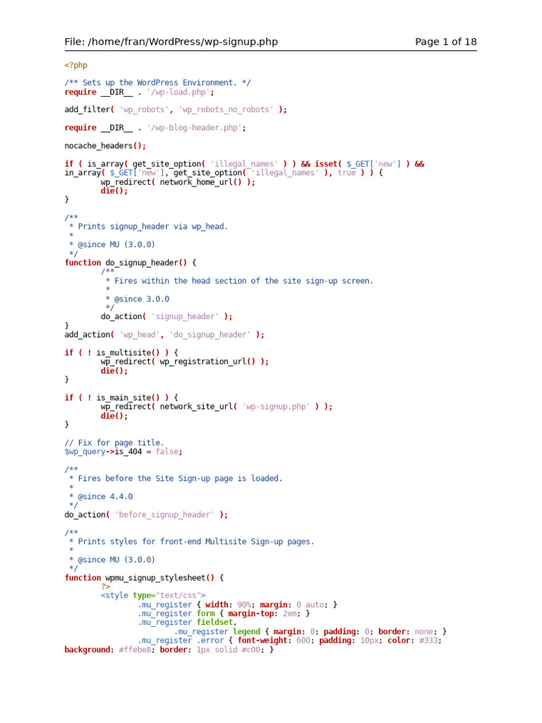 wp-signup | PDF | User (Computing) | Php