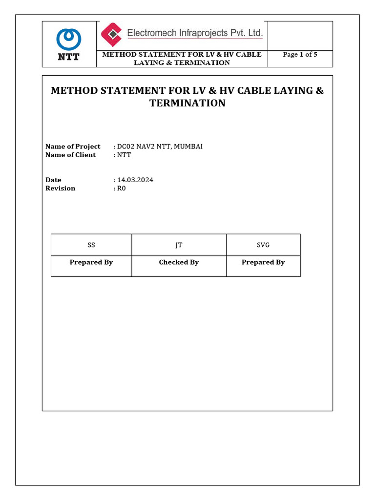 WMS For Cable Laying & Termination | PDF | Electrical Connector | Personal Protective Equipment