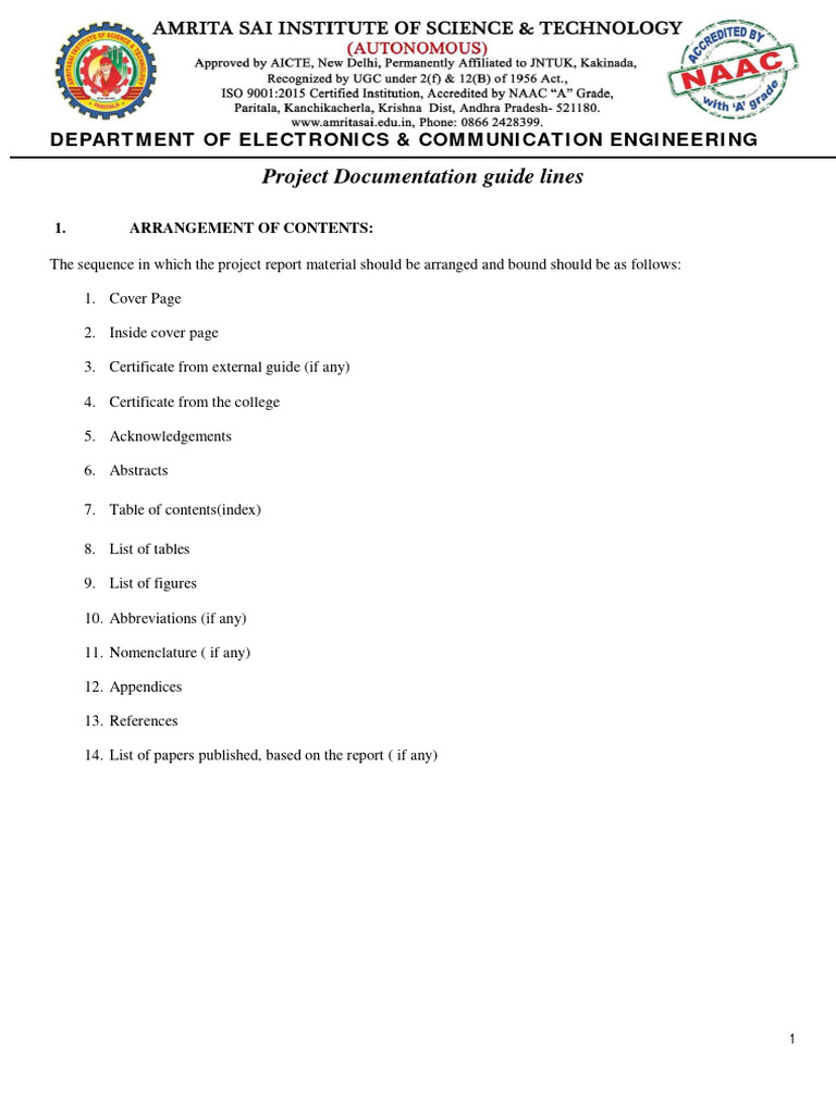 Project & Internship Report Guidelines | PDF | Table Of Contents ...