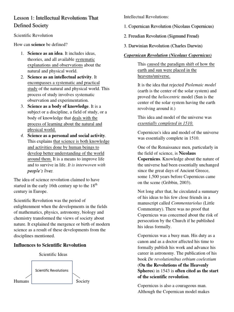 Lesson 1 STS Summarized W Practice Questions | PDF | Science | Nicolaus ...