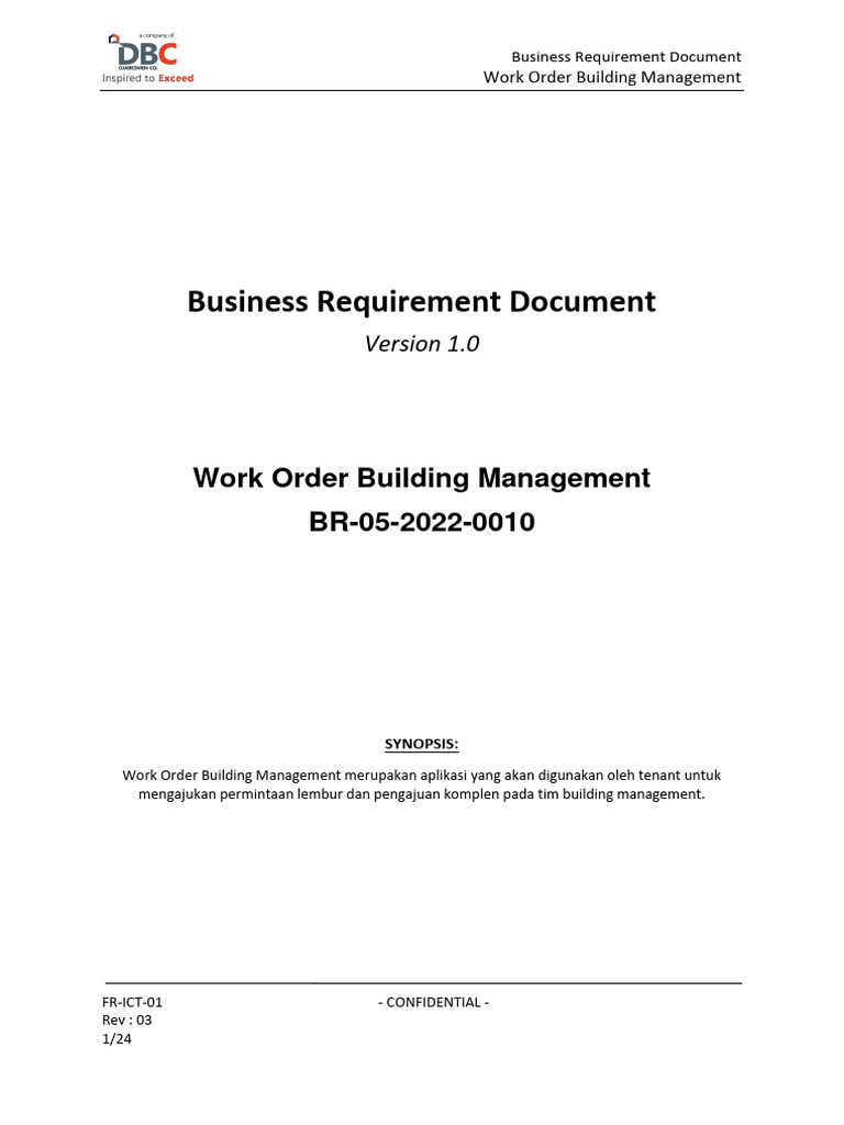 BR-05-2022-0010 Work Order Building Management | PDF