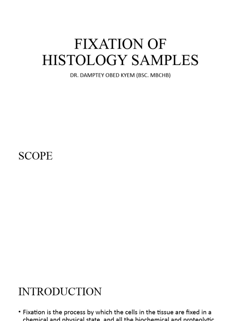 Fixation of Histology Samples | PDF | Fixation (Histology) | Staining