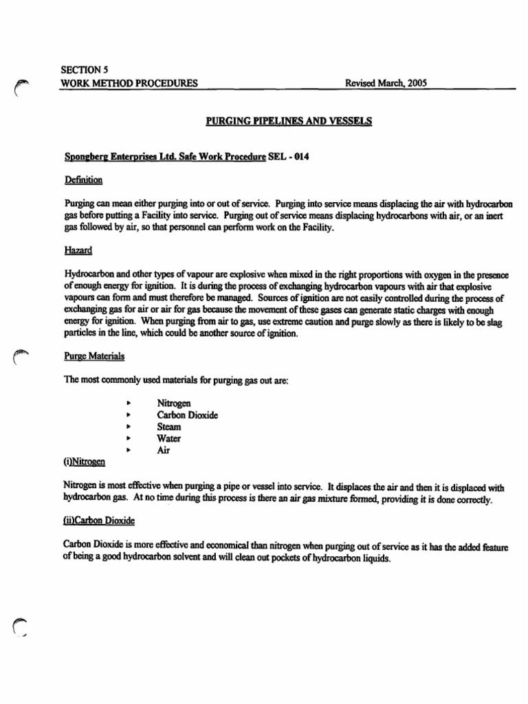 Pipeline Purging Procedures Guide | PDF | Technology & Engineering