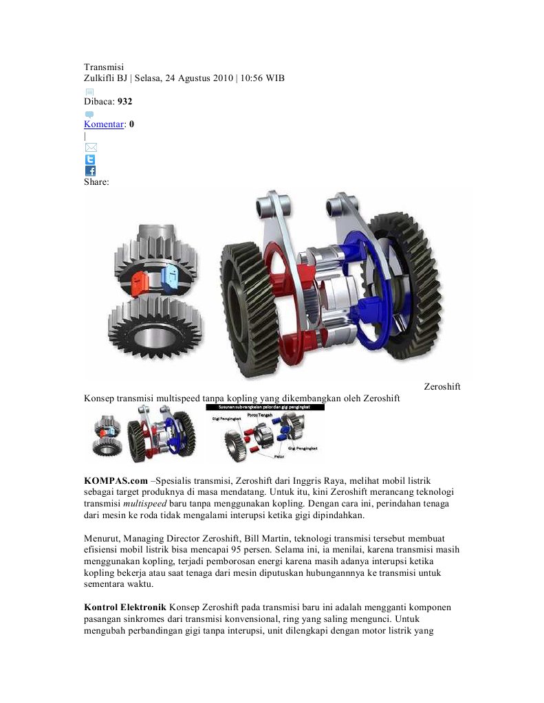 Sistem Transmisi Mobil Listrik | PDF