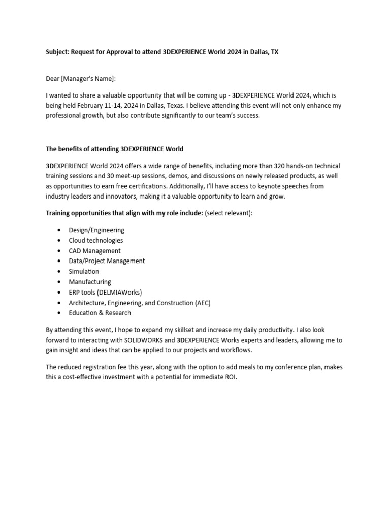 3DXW24 Justification Letter FINAL | PDF | Business | Career & Growth