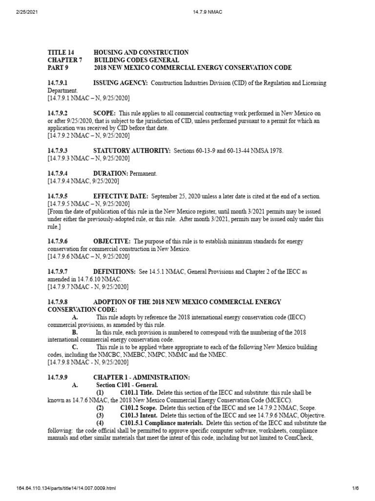 2018 New Mexico Commercial Energy Conservation Code | PDF | Building Code