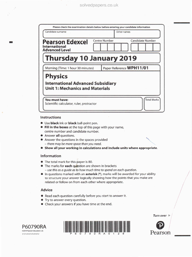 Phy Unit 1 Que January 2019 | PDF