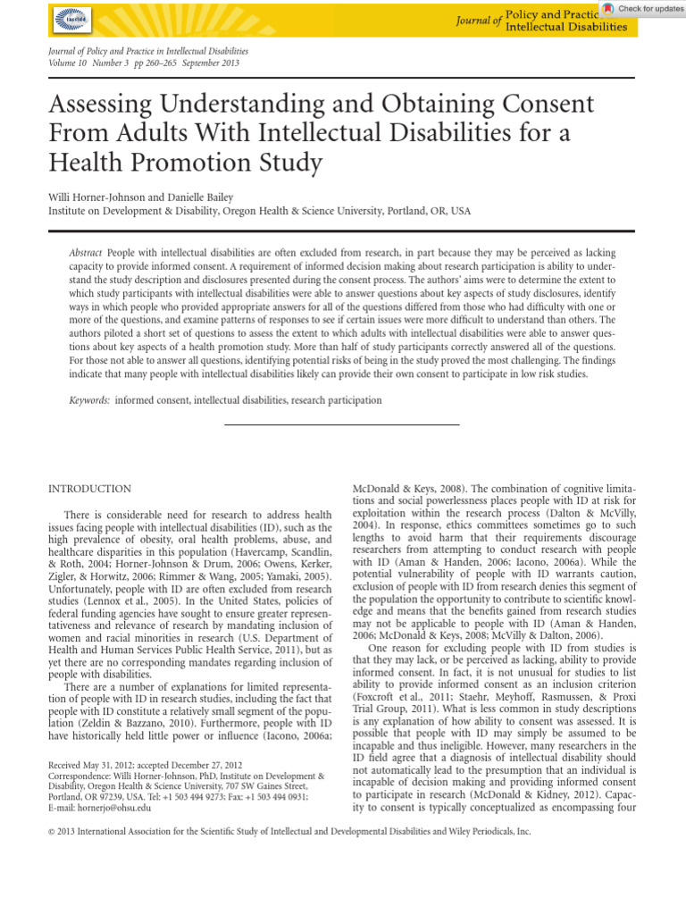 Assessing Understanding and Obtaining Consent From Adults With ...