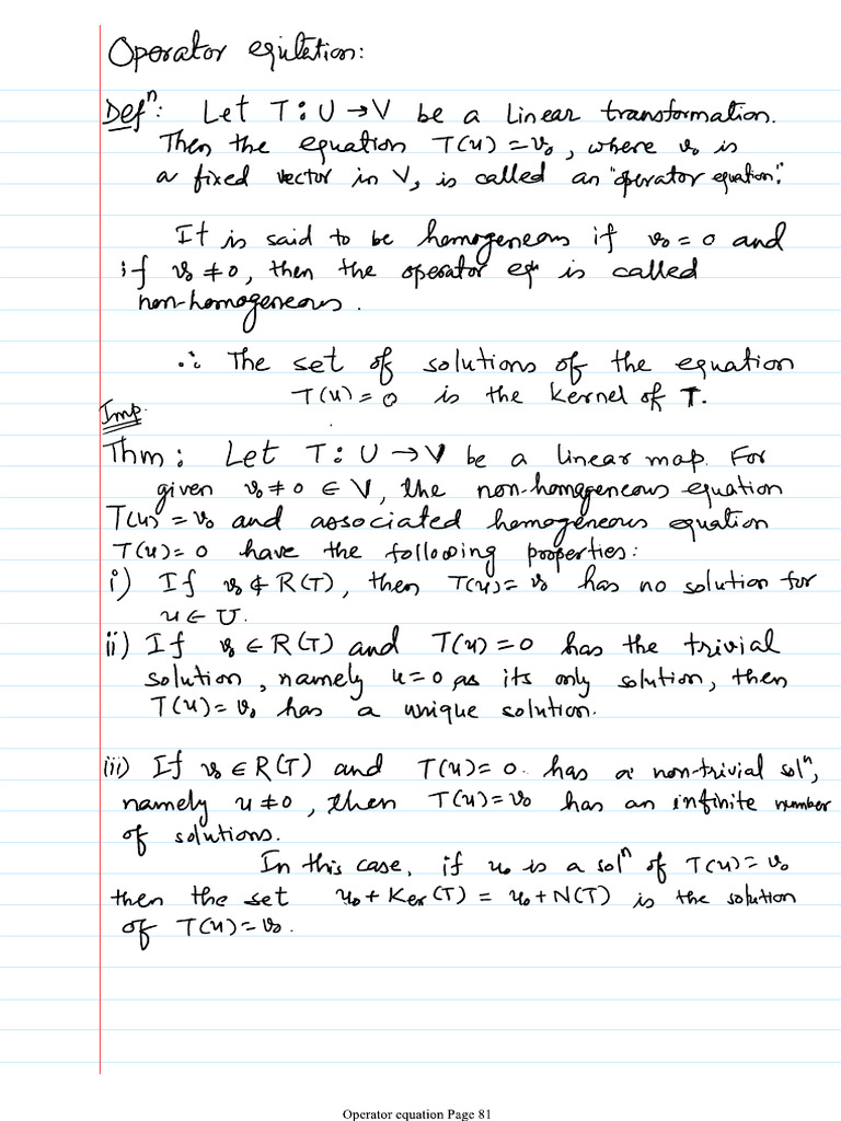 Operator Equation | PDF