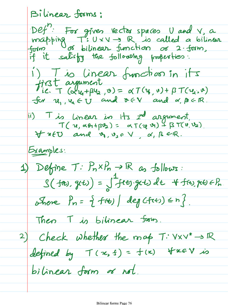 Bilinear Forms | PDF
