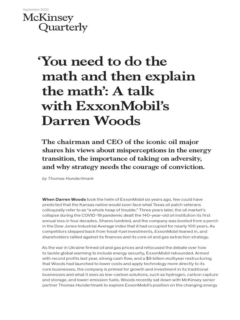 ExxonMobil's Energy Transition Insights | PDF | Exxon Mobil | Carbon ...