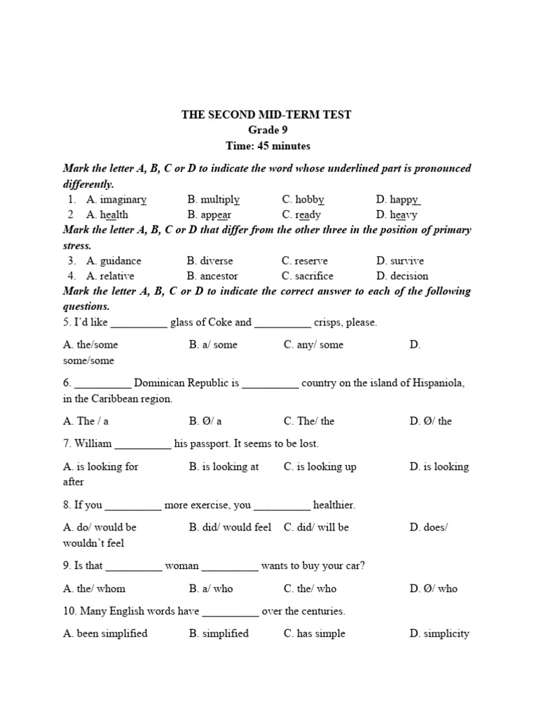 Level Test - 060424 | PDF | Language Arts & Discipline