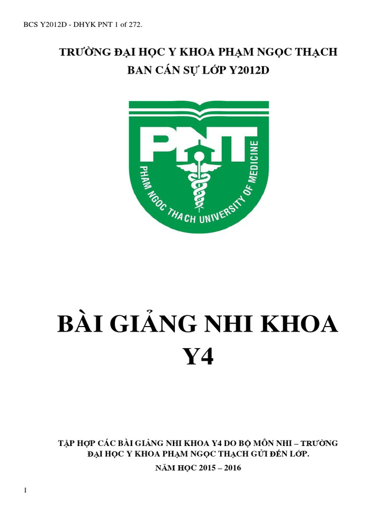 BAI GIANG NHI Y4 phạm ngọc thạch | PDF