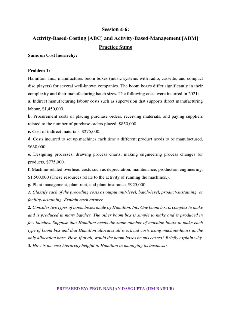 Session 4-6 Practice Sums | PDF | Cost | Gross Margin