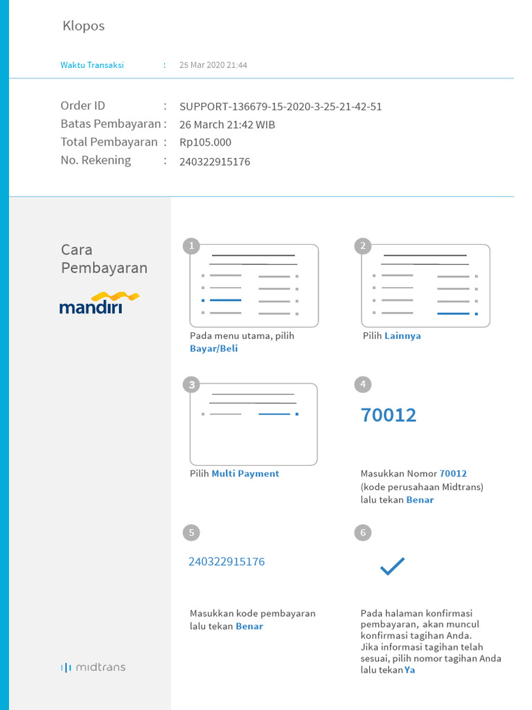 Panduan Pembayaran Midtrans | PDF