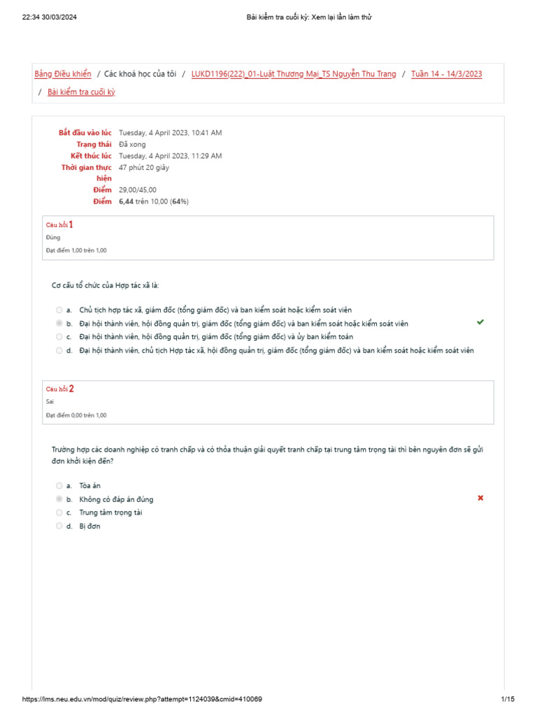 Trắc nghiệm LTM | PDF