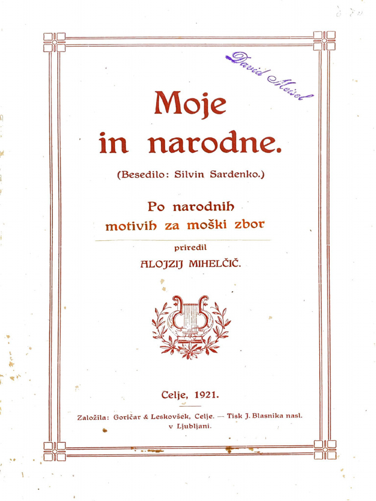 Moje in Narodne - Alojz Mihelčić | PDF