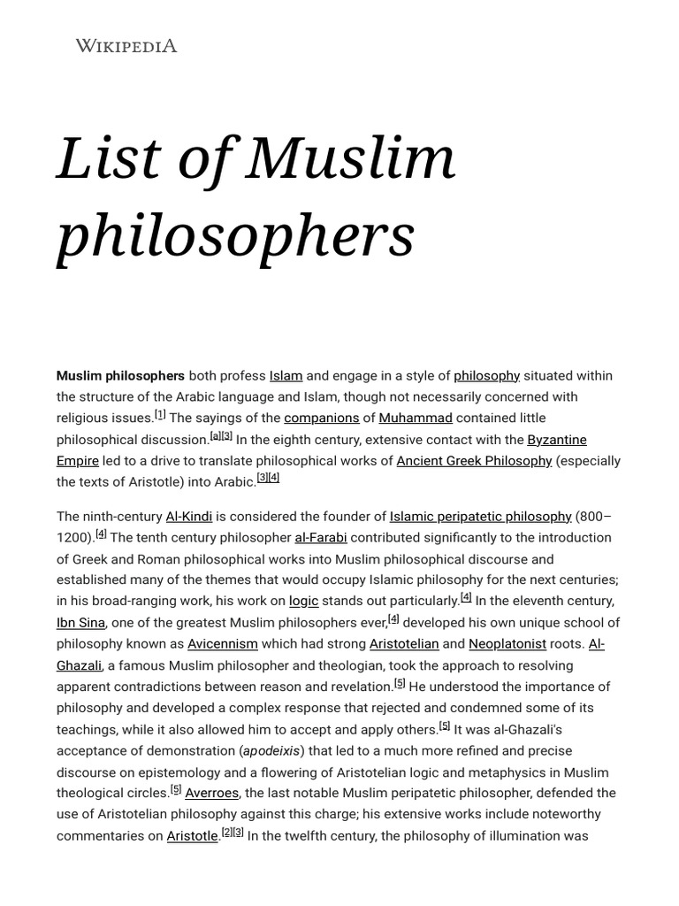 List of Muslim Philosophers | PDF | Islamic Philosophy | Sufism