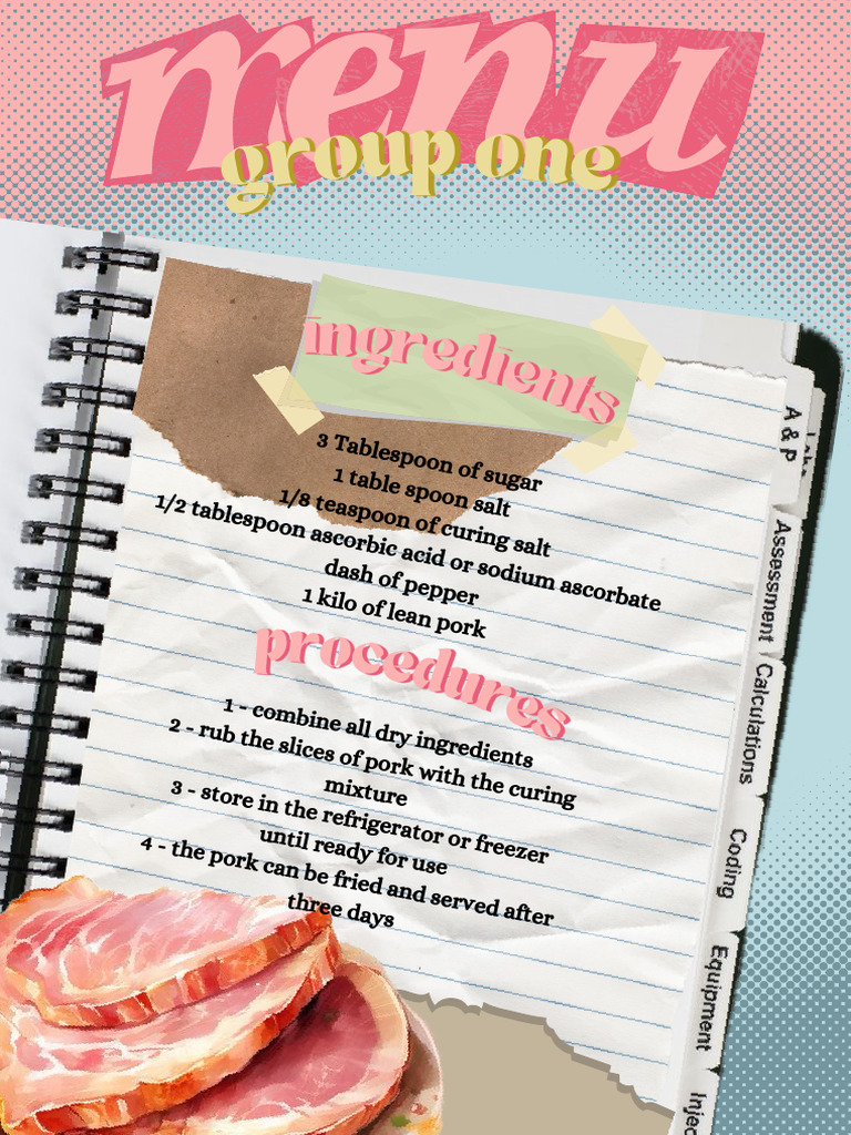 menu plan for TLE | PDF