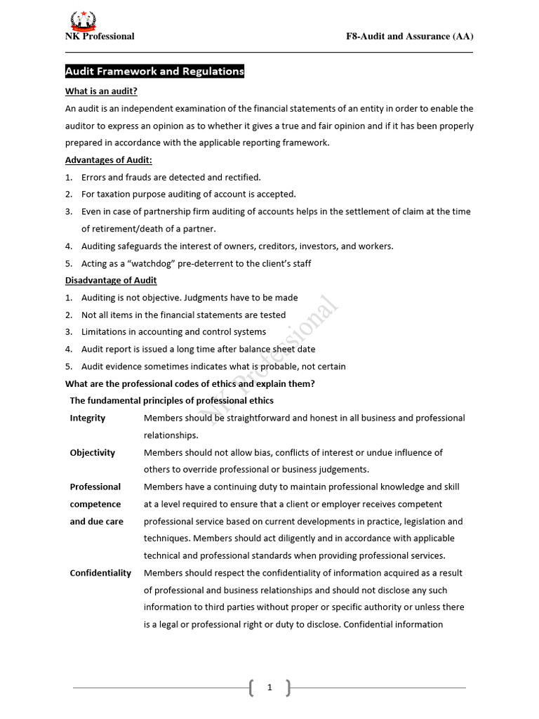 NK Professional Note | PDF | Audit | Financial Audit