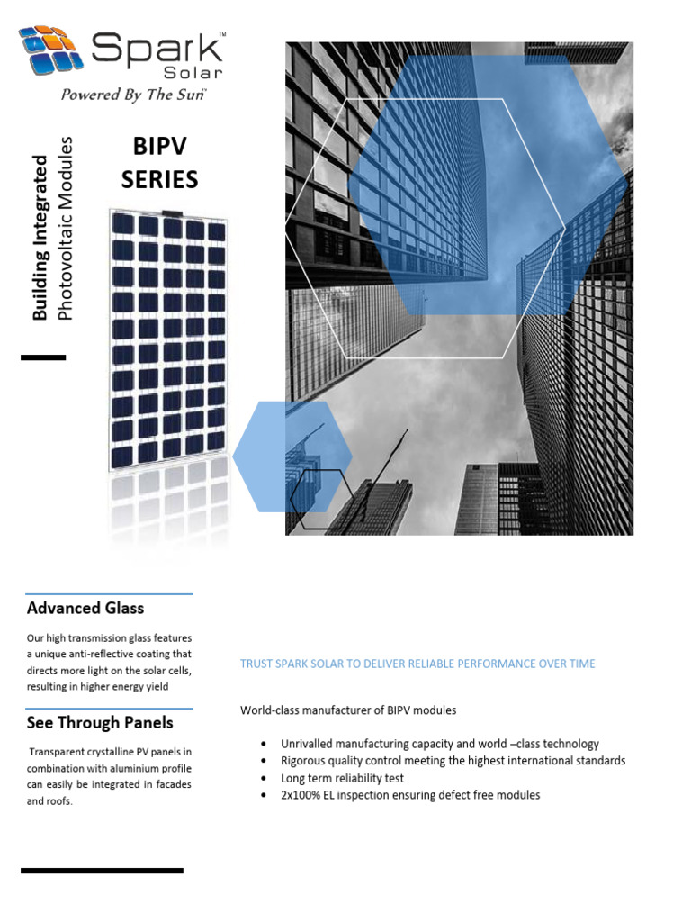 BIPV Series- Spark Solar M10 | PDF | Photovoltaic System | Photovoltaics