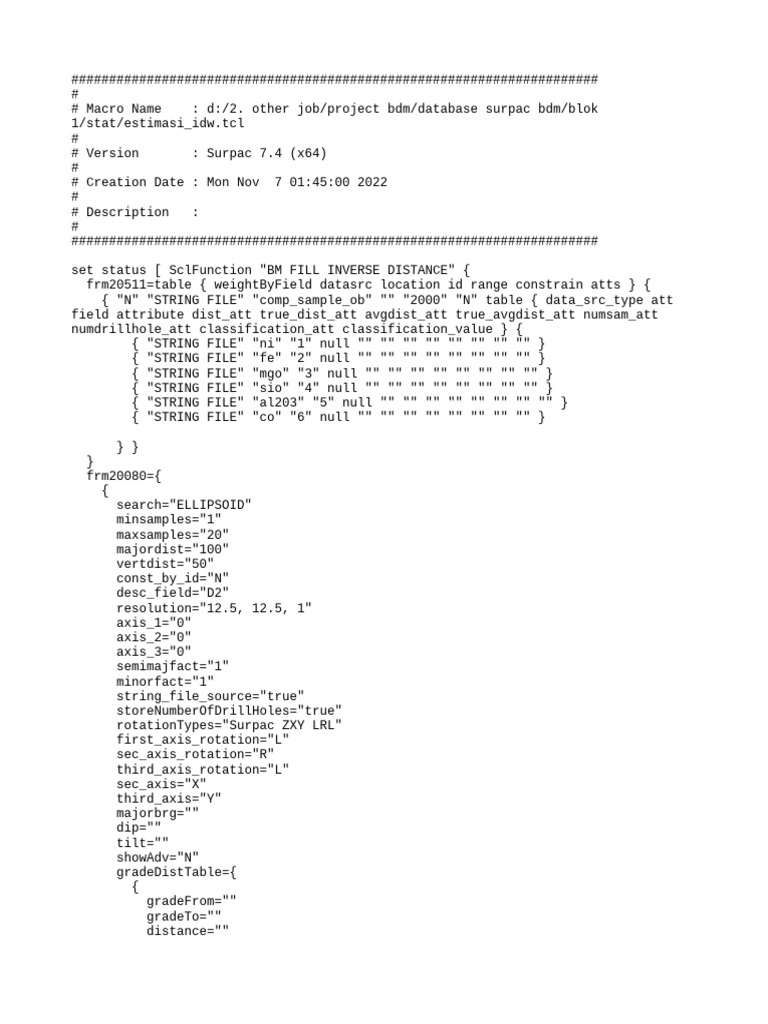 Estimasi Idw Run1 Ob Run2.tcl | PDF | Data Management | Databases