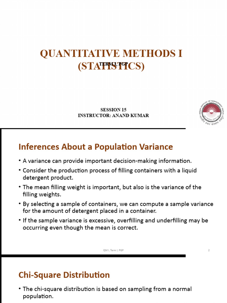 Session 15 | PDF | P Value | Variance