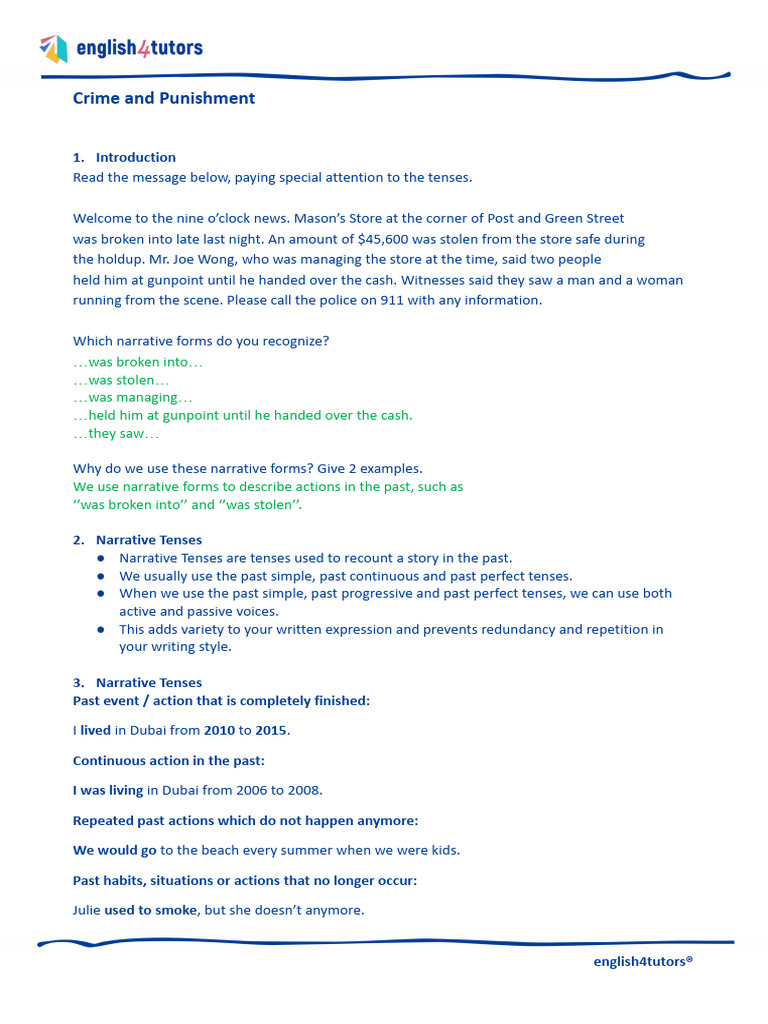 Crime and Punishment - Teacher's Version | Download Free PDF | Crimes | Crime & Violence