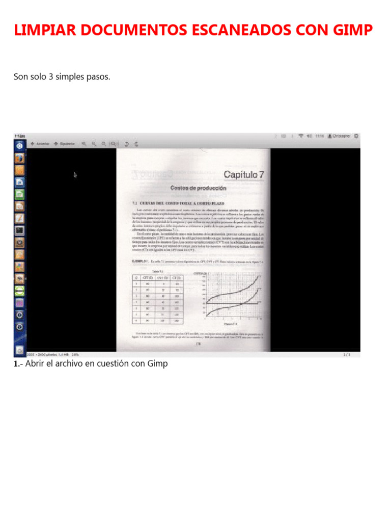 Limpiar Documentos Escaneados Con Gimp | PDF